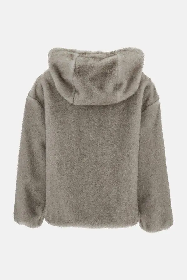 Herno Faux Fur Bomber Jacket - Grey
