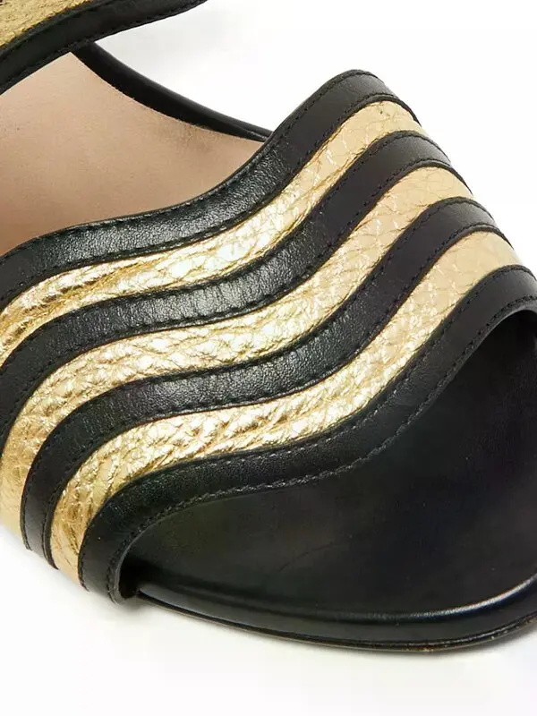 Fendi Hypnosis Metallic Striped Sandals