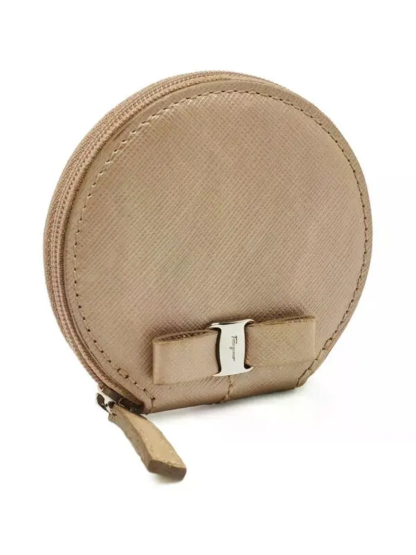 FERRAGAMO Vara Bow Leather Round Coin Purse