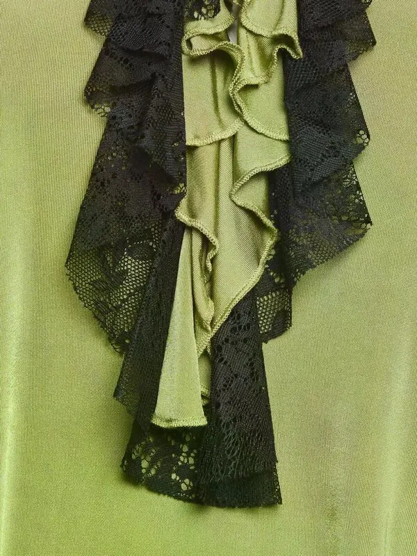 Just Cavalli Ruffle Lace-trim Top