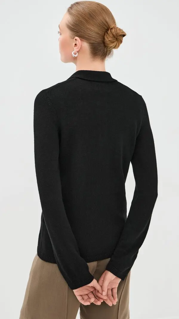 THE ELDER STATESMAN Laurel Cashmere Polo Sweater