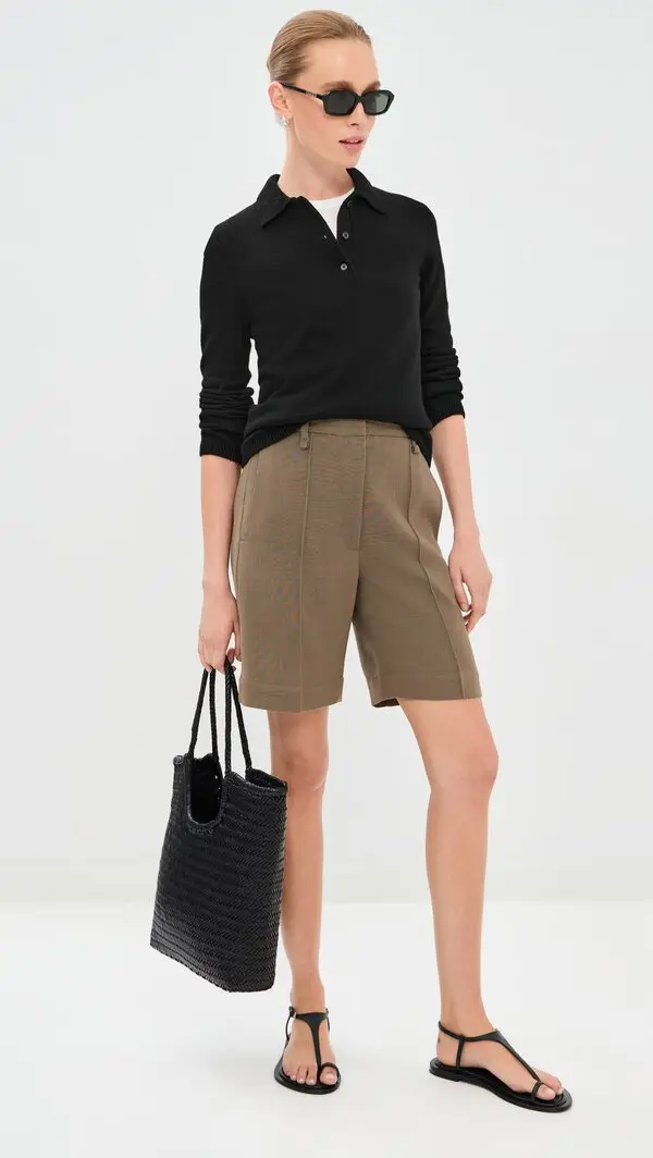 THE ELDER STATESMAN Laurel Cashmere Polo Sweater