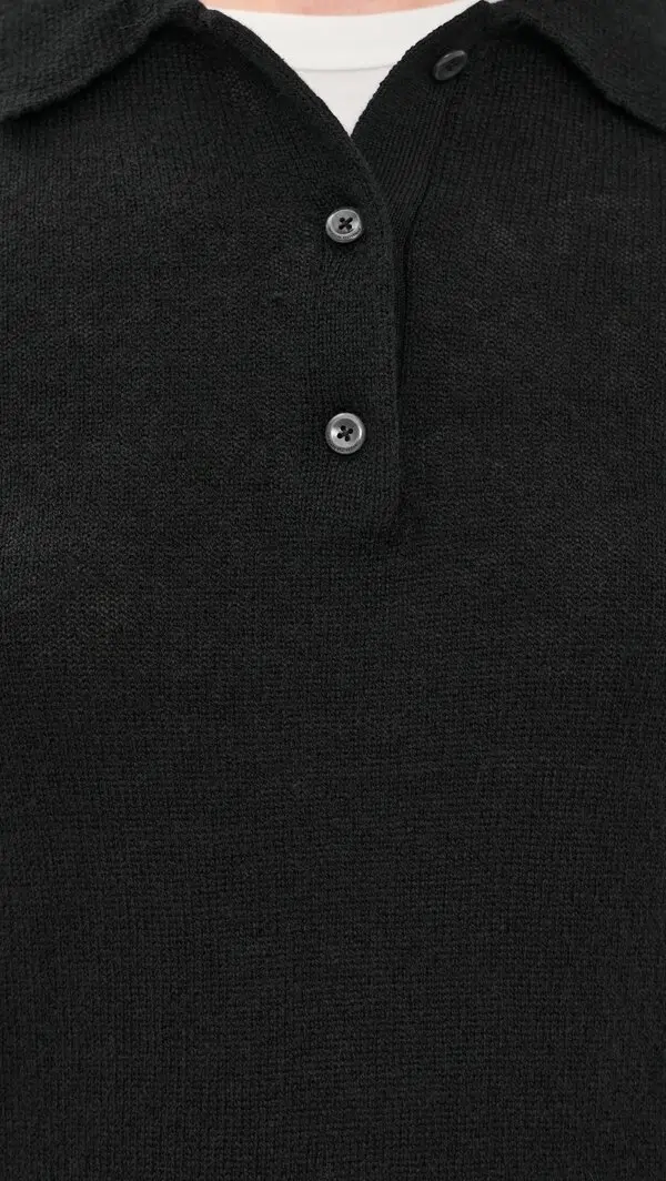 THE ELDER STATESMAN Laurel Cashmere Polo Sweater