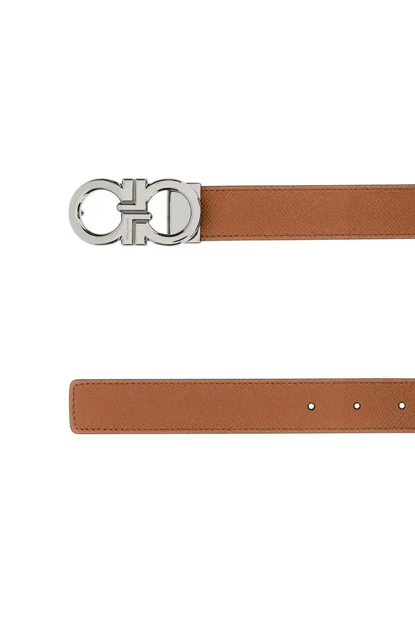 FERRAGAMO Biscuit Leather Reversible Belt
