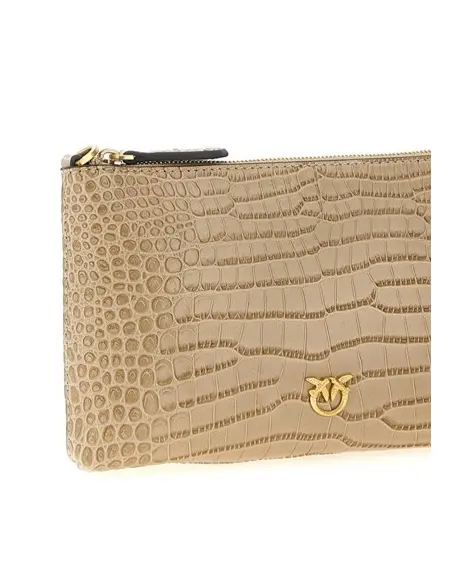 Pinko Embossed Flat Horizontal Mini Crossbody Bag