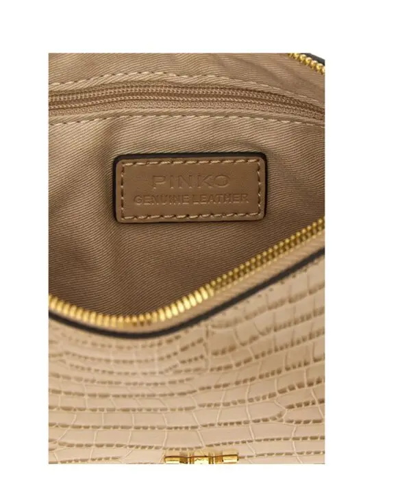 Pinko Embossed Flat Horizontal Mini Crossbody Bag