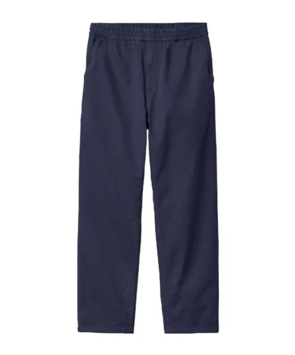 Carhartt Work In Progress Elasticated Waistband Straight Leg Trousers - Deep Navy Blue