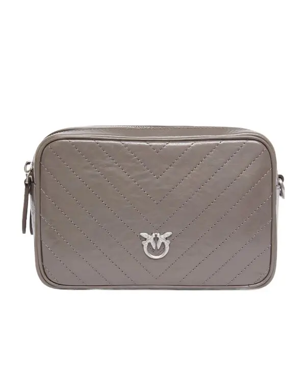 Pinko Medium Chevron Leather Camera Bag With Strap