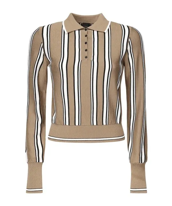 Pinko Striped Polo-neck Cardigan