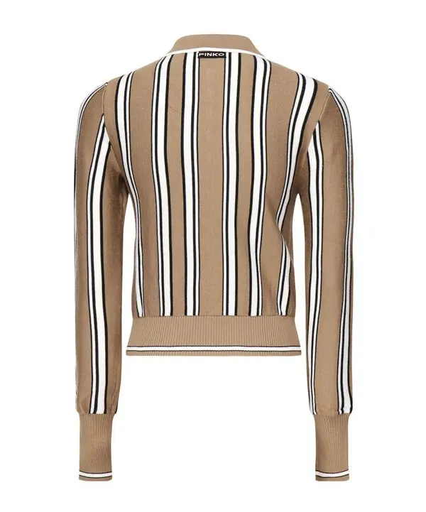 Pinko Striped Polo-neck Cardigan