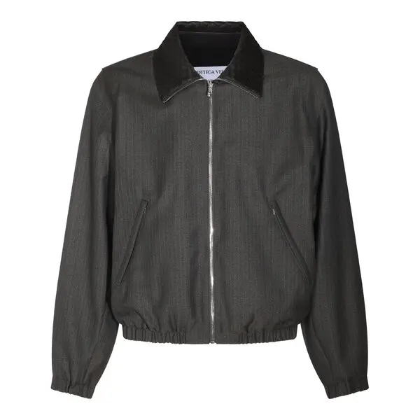 Bottega Veneta Striped Pattern Blouson Jacket - Desert/gray Blend