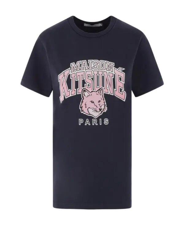 Maison Kitsuné Logo Printed Crewneck T-shirt