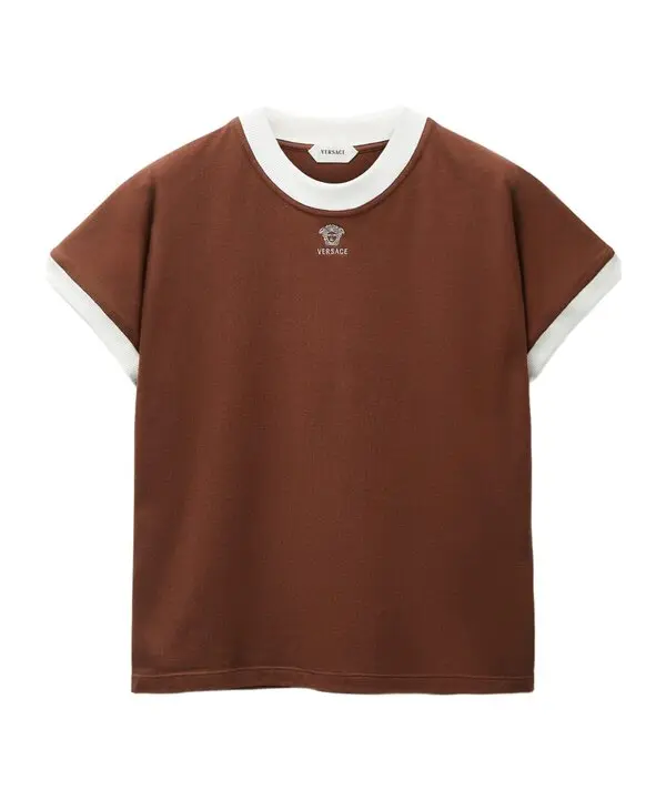 Versace Embroidered-logo Stretch Cotton-jersey Slim T-shirt