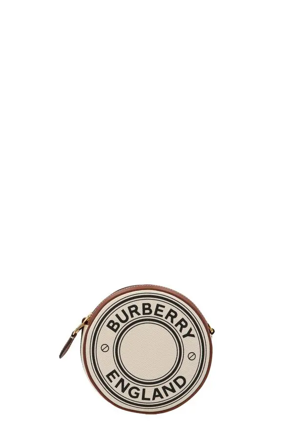 Burberry Round Logo Print Shoulder Bag