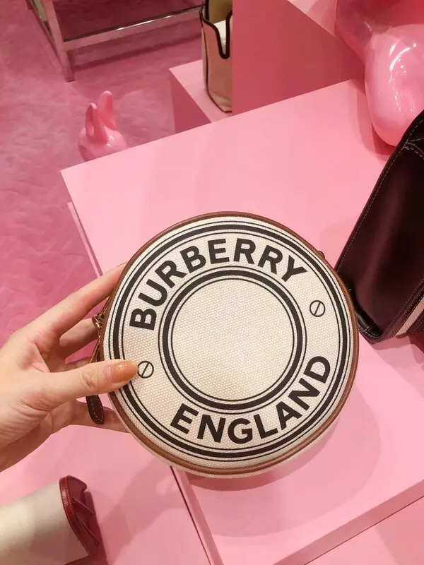 Burberry Round Logo Print Shoulder Bag
