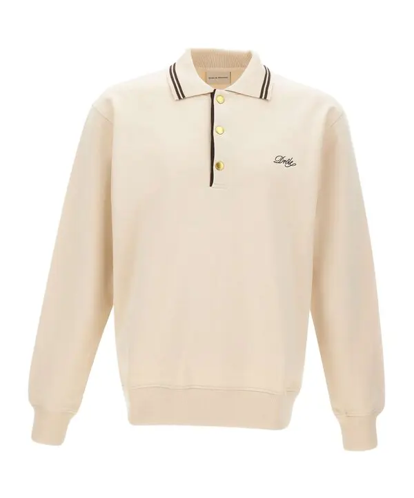Drole De Monsieur Drôle De Logo Embroidered Polo Shirt - Sand