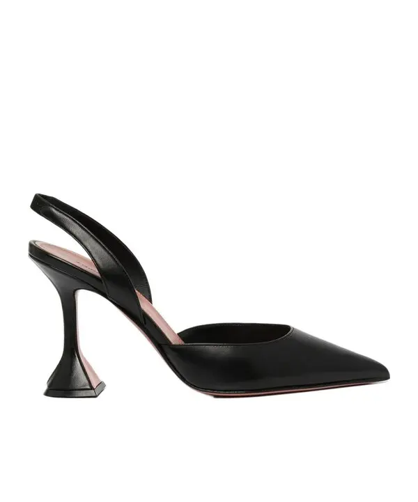 Amina Muaddi Slingback Pumps With Hourglass Heel - Black