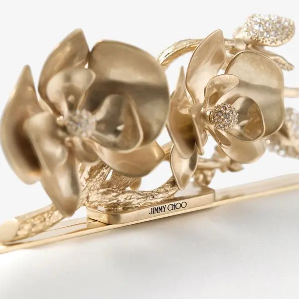 JIMMY CHOO Cloud Clutch With Floral Embellishment