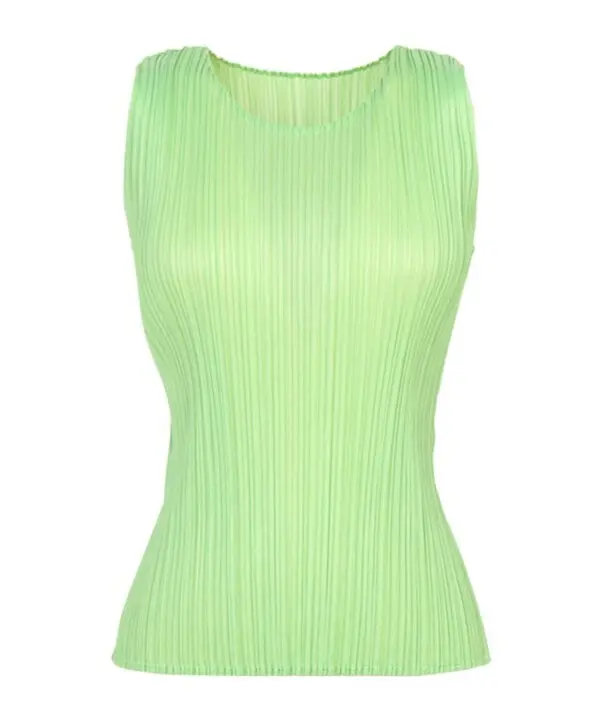 Issey Miyake Sleeveless Pleated Vest - Green