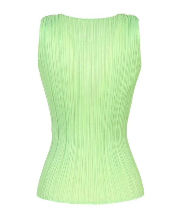 Issey Miyake Sleeveless Pleated Vest - Green