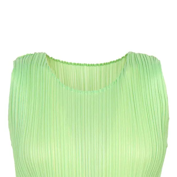 Issey Miyake Sleeveless Pleated Vest - Green