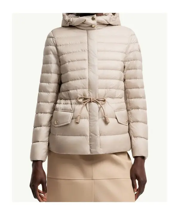 Moncler Raies Hooded Short Padded Jacket - Light Beige