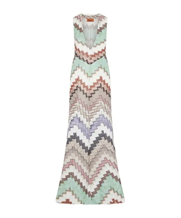 Missoni Striped Metallic Crochet-knit Maxi Dress - Multicolor