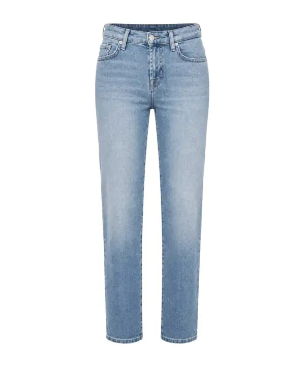 7 For All Mankind Calie Straight Leg Ankle Length Jeans - Blue