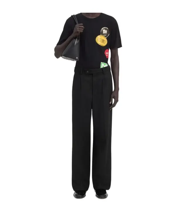 MAISON MARGIELA Soft Flannel Pleated Trousers - Black