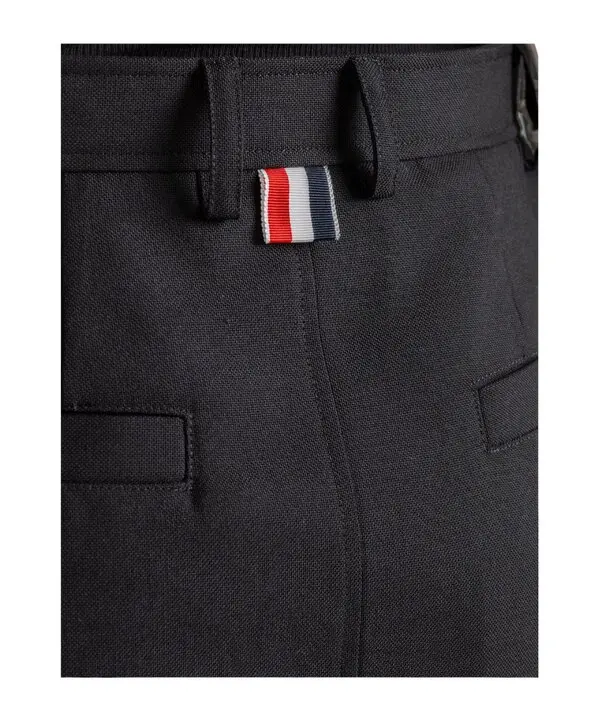Thom Browne Hopsack Midi Pencil Skirt - Black