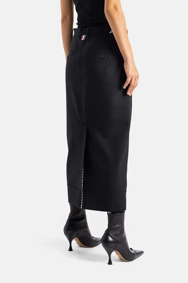 Thom Browne Hopsack Midi Pencil Skirt