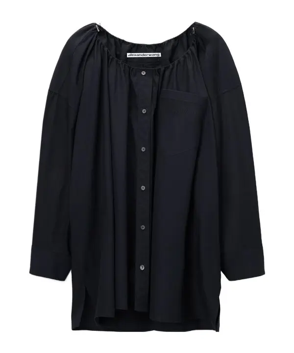 Alexander Wang Bungee Scoop Neck Mini Shirt Dress