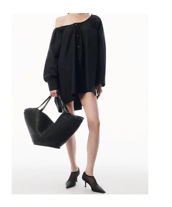 Alexander Wang Bungee Scoop Neck Mini Shirt Dress