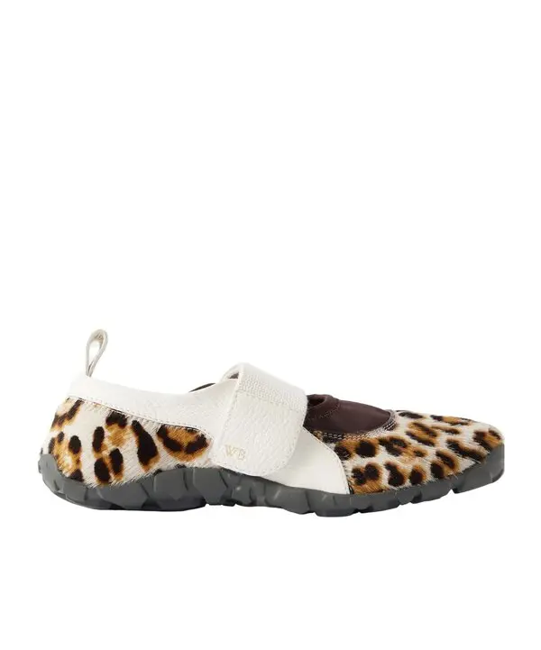 WALES BONNER Leather-trimmed Leopard-print Calf Hair Mary Jane Sneakers - Multicolor