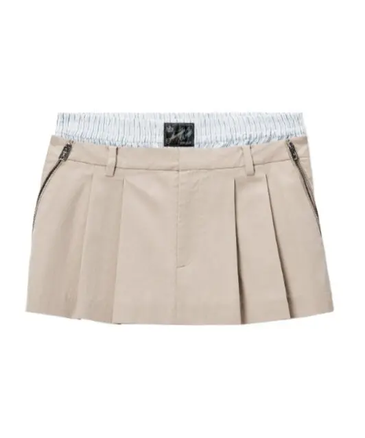 Alexander Wang Pleated Mini Skorts - Stone