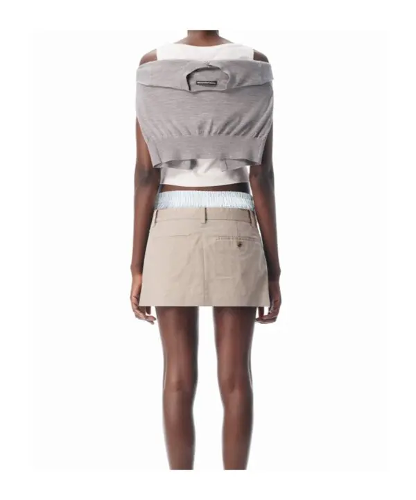 Alexander Wang Pleated Mini Skorts - Stone