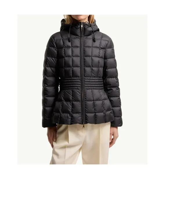 Moncler Quilted Hooded Short Padded Jacket - Black