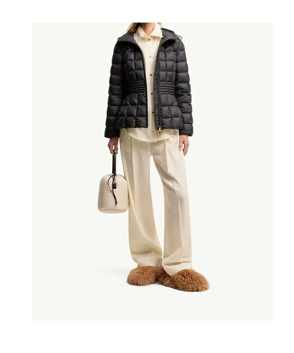 Moncler Quilted Hooded Short Padded Jacket - Black