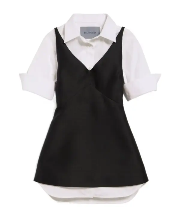 Balenciaga Hybrid Shirt Mini Dress - Black