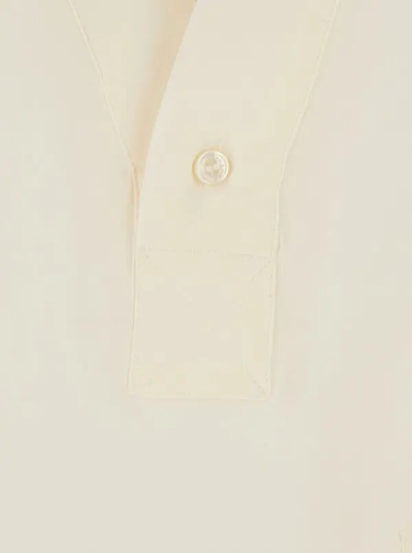 Victoria Beckham Silk Blouse With V-neck And Long Sleeves - White