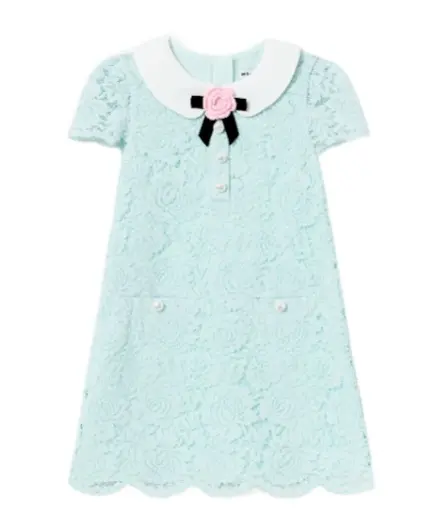 SELF-PORTRAIT Lace Collared Dress - Mint