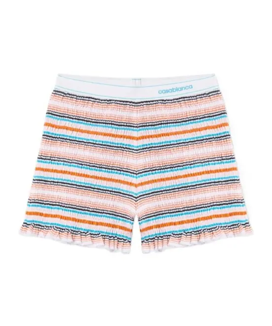 Casablanca Striped Shirred Shorts