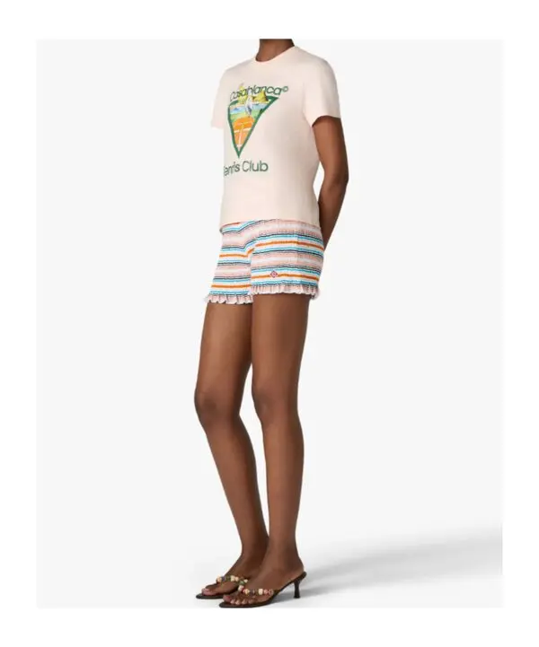 Casablanca Striped Shirred Shorts