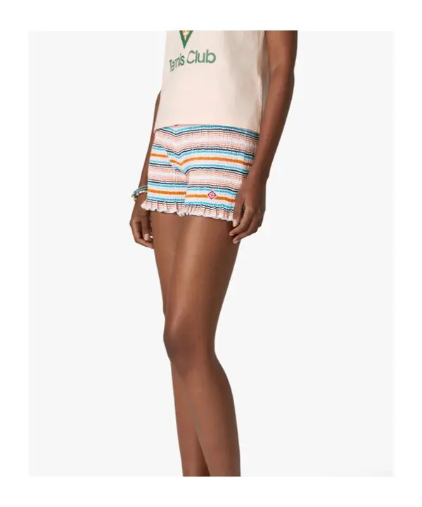 Casablanca Striped Shirred Shorts