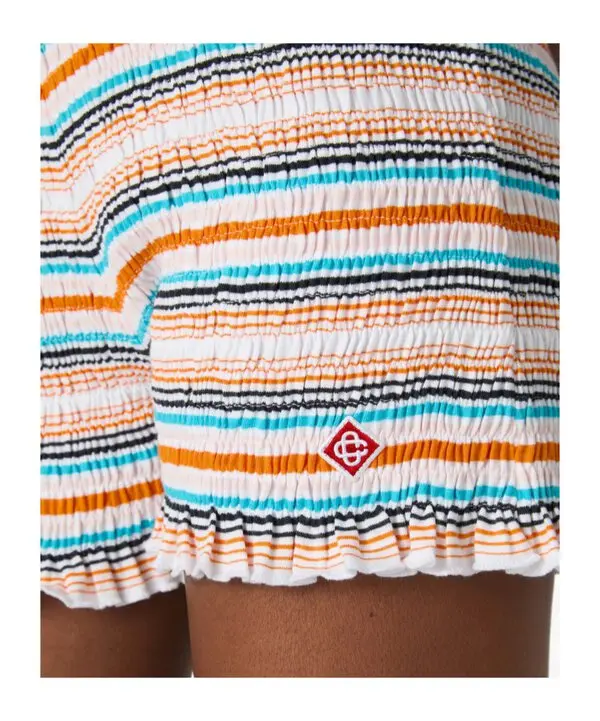 Casablanca Striped Shirred Shorts