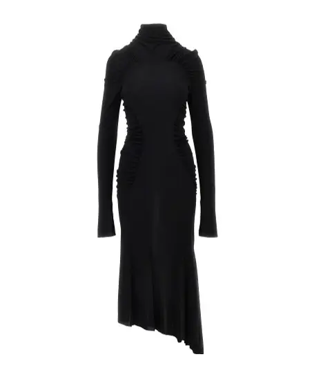 Victoria Beckham Ruched Asymmetric Midi Dress