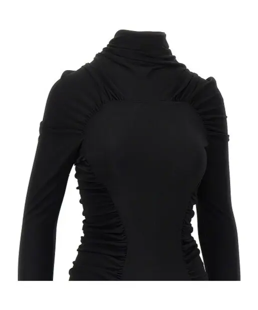Victoria Beckham Ruched Asymmetric Midi Dress