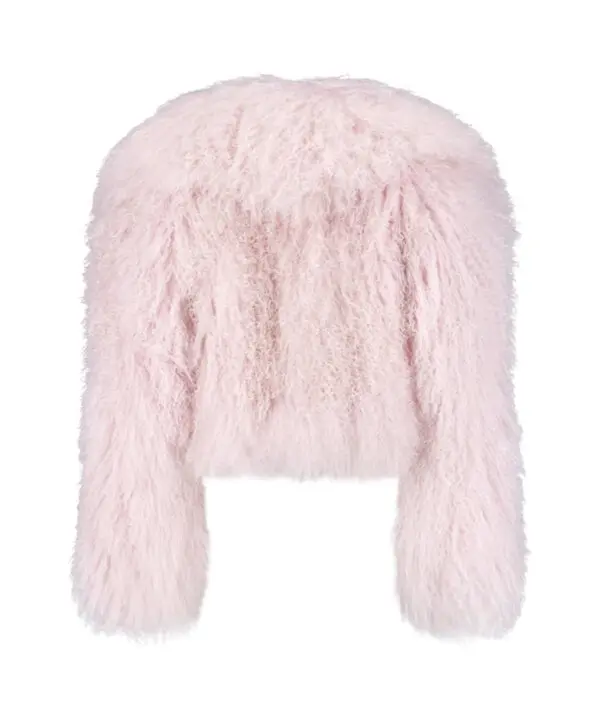 Attico Fur Bomber Coat - Pink