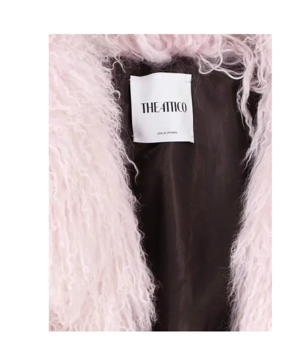 Attico Fur Bomber Coat - Pink