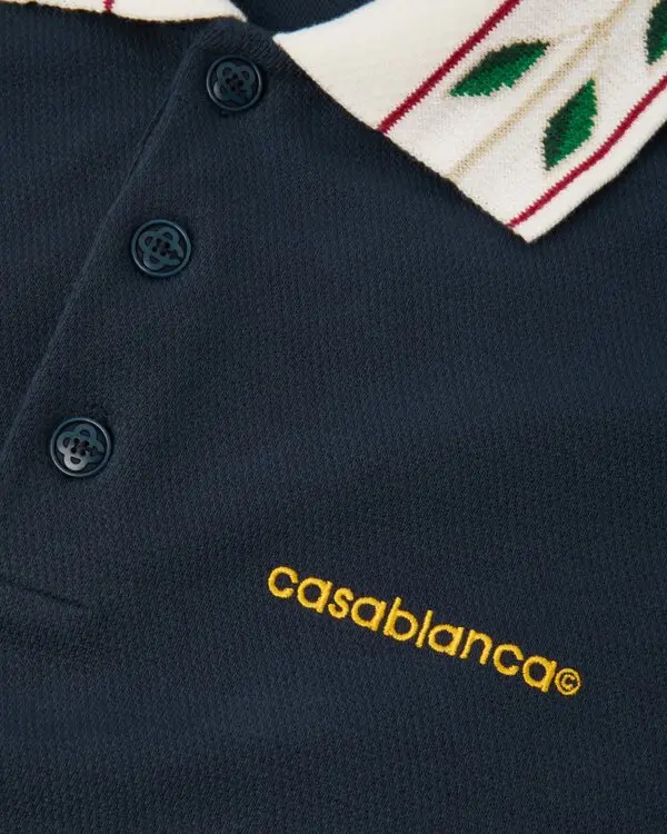 Casablanca Logo Embroidered Polo Shirt